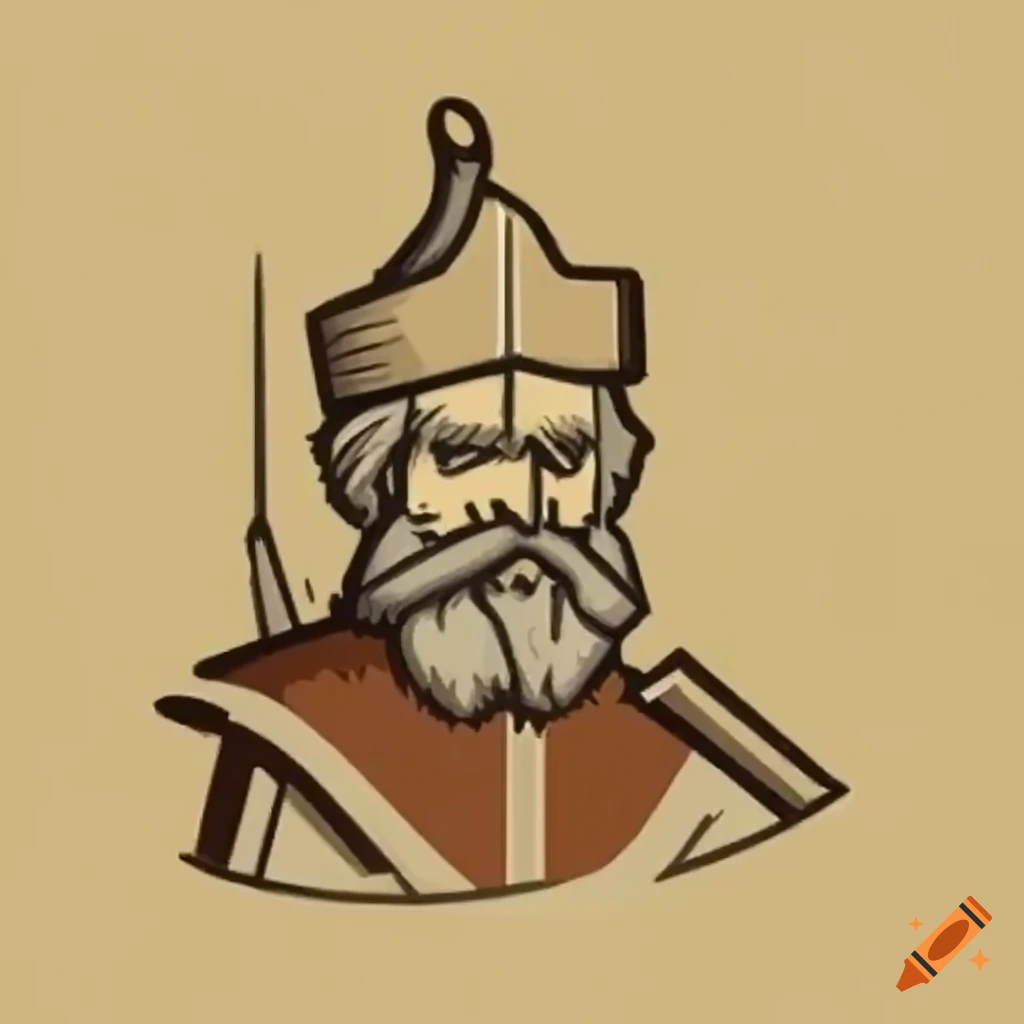 Old and wise gnome warrior with sword in front of cave in medieval ...