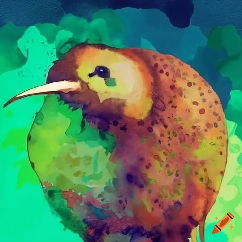 Kiwi bird in natural habitat on Craiyon