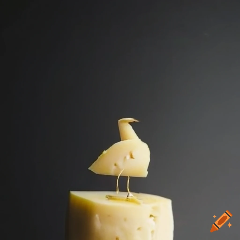 Cheese bird sculpture on Craiyon