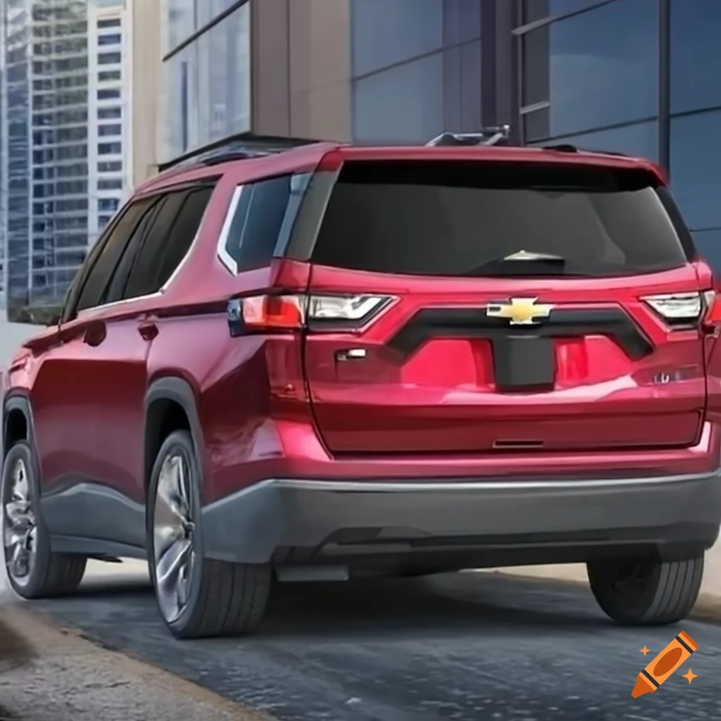 Rear view of a 2024 chevrolet traverse showcasing its boxy design on ...