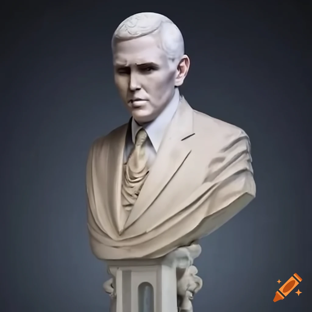 Towering marble statue of a man on Craiyon