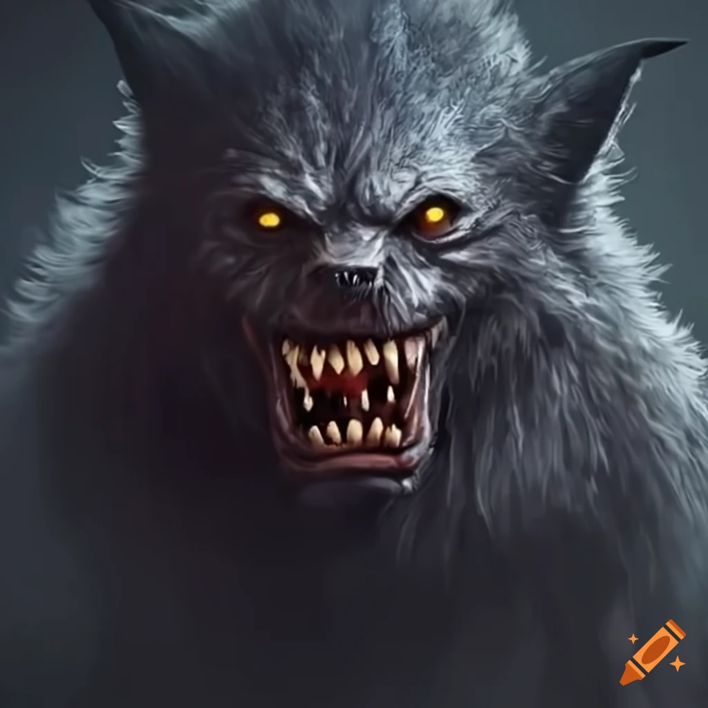 Terrifying werewolf on Craiyon