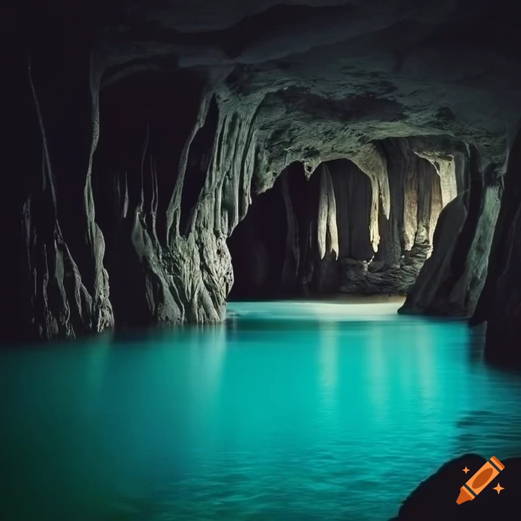 Oasis in a cave on Craiyon