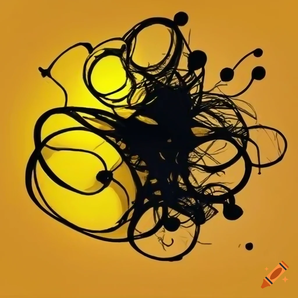 Abstract black and yellow artwork representing life finds a way on Craiyon