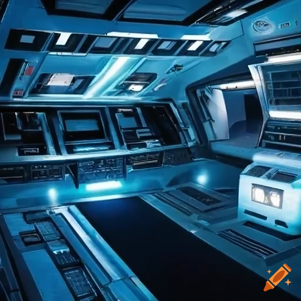 Sci-fi spaceship interior scene on Craiyon