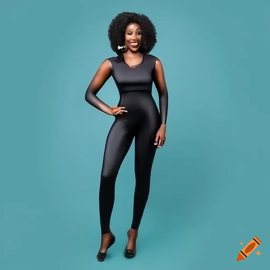 Beautiful black woman in stylish spandex outfit on Craiyon