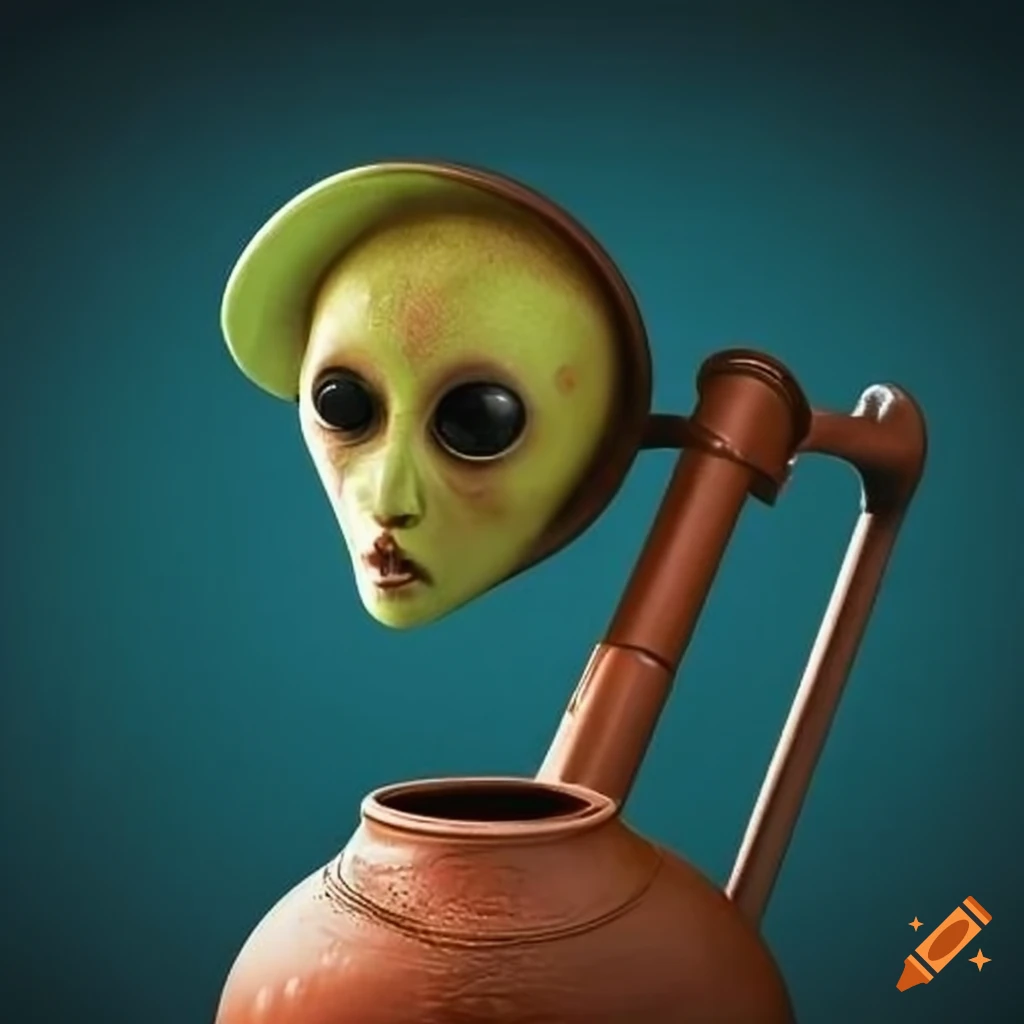 Alien watering can on Craiyon