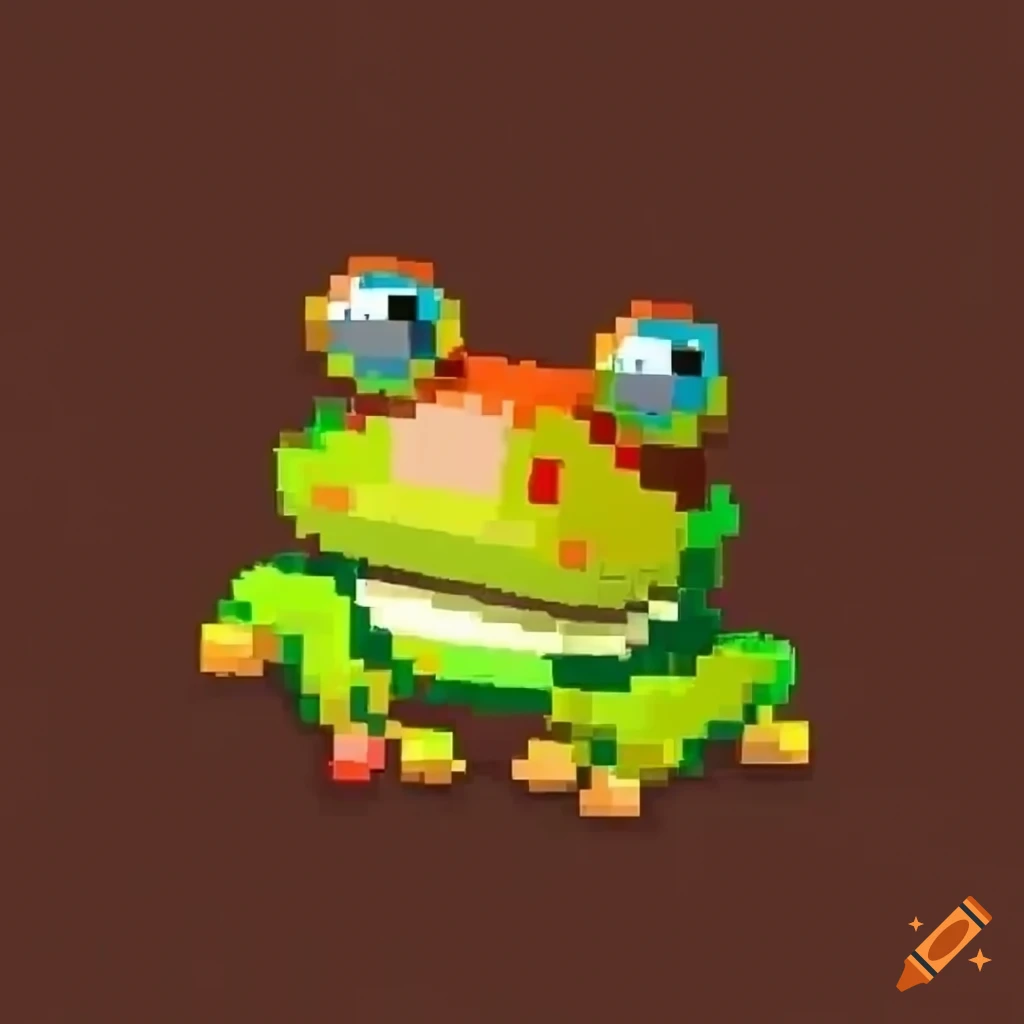 Pixel frog on Craiyon
