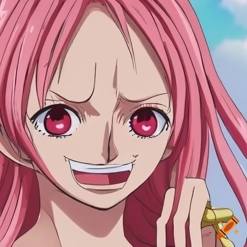 Anime character with long pink hair and pink eyes surrounded by a pink ...