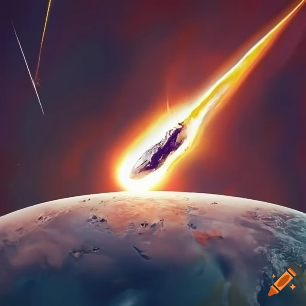 Meteor crashing into dead earth on Craiyon