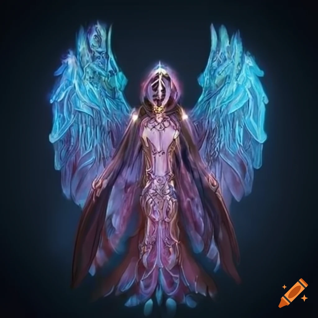 Crystalline biblically accurate angel on Craiyon