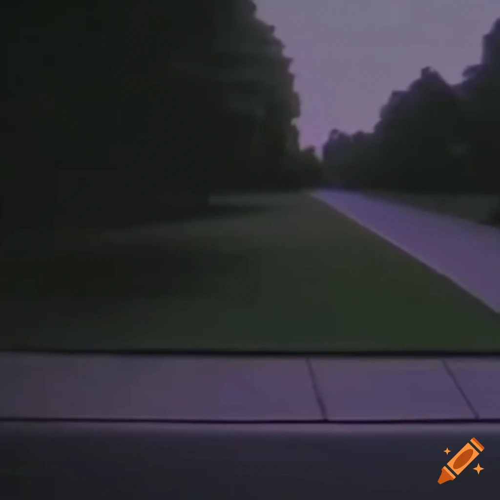 Suburban neighborhood in liminal space on Craiyon