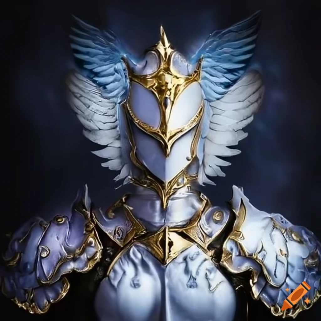 Seraph white gold knight angel king on Craiyon