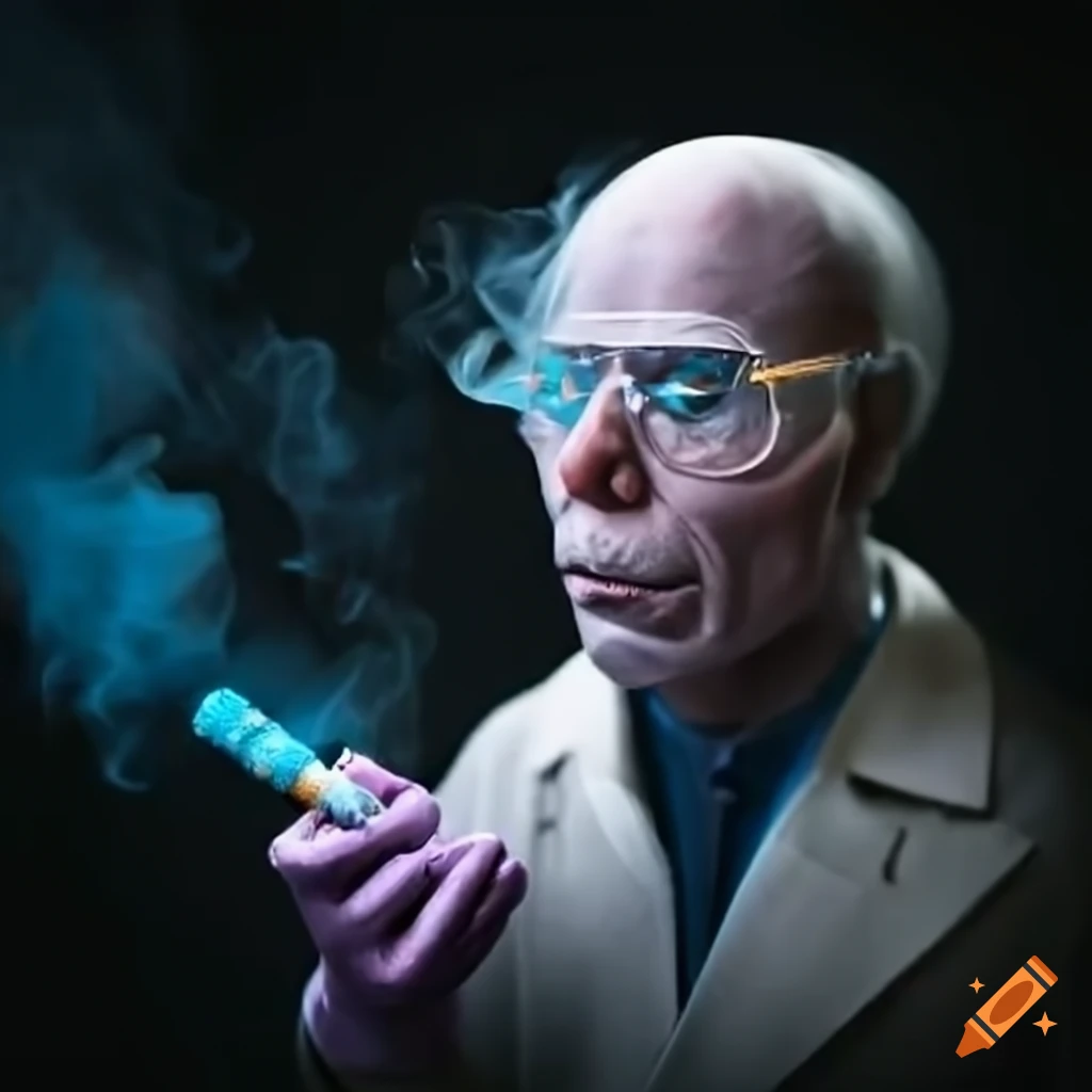 Nmr scientist smoking a cigarette on Craiyon