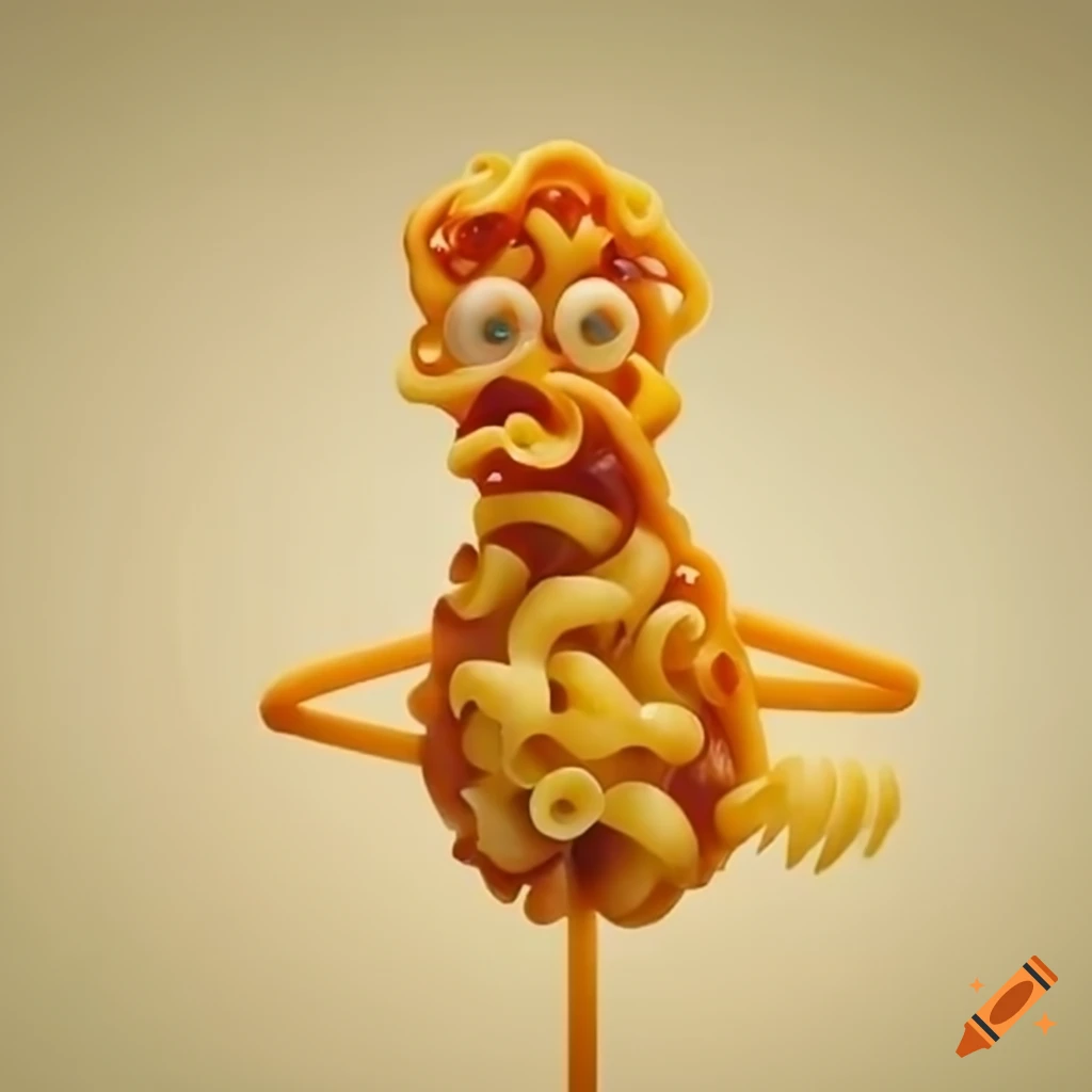 Macaroni person sculpture on Craiyon