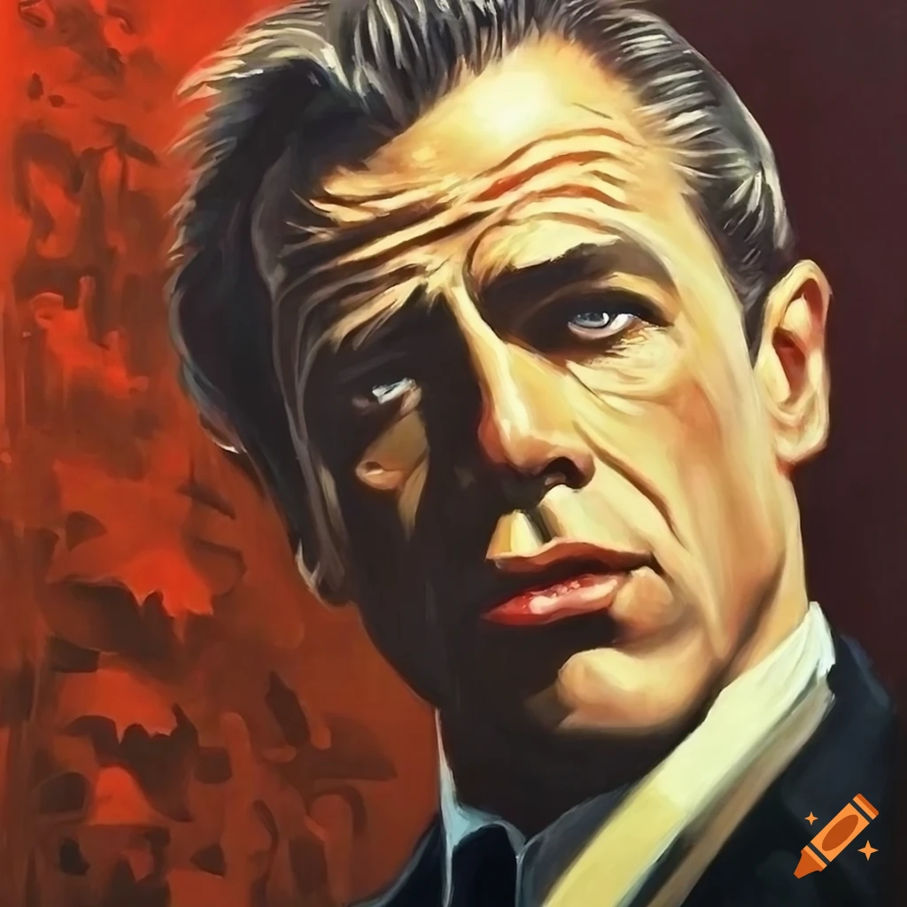 Suspicious scene in masterful oil painting with a graphic novel vintage ...