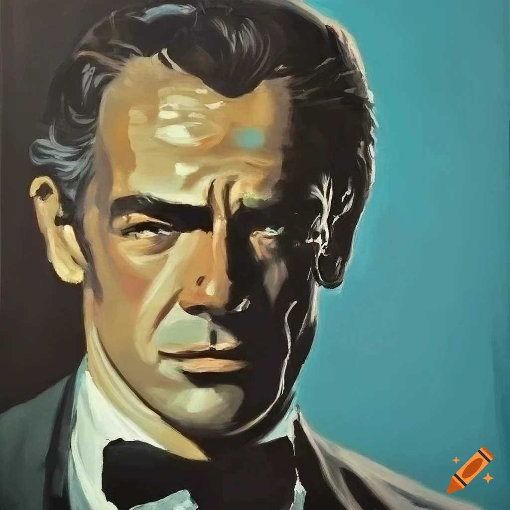 Suspicious scene in masterful oil painting with a graphic novel vintage ...