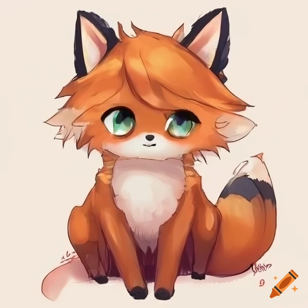 Adorable chiti fox in original art style on Craiyon