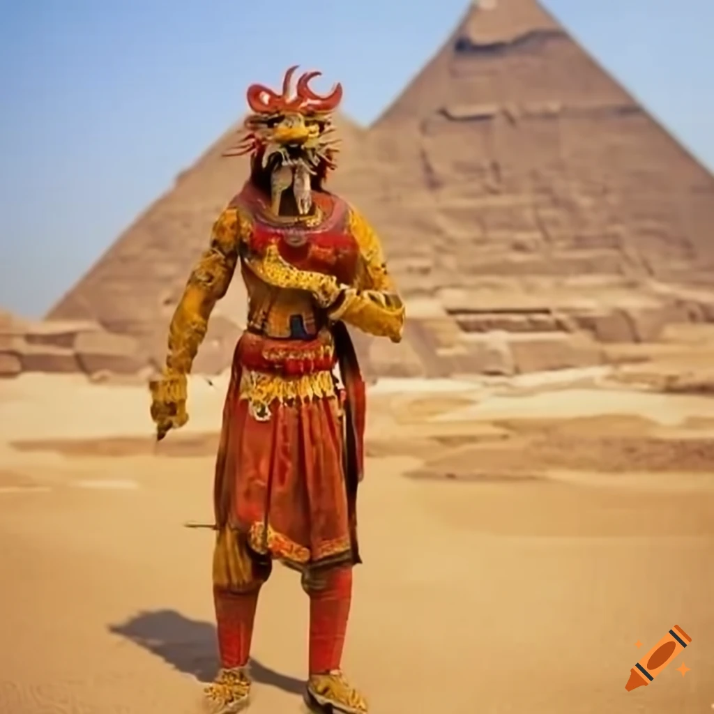 Chinese dragon on pyramids on Craiyon