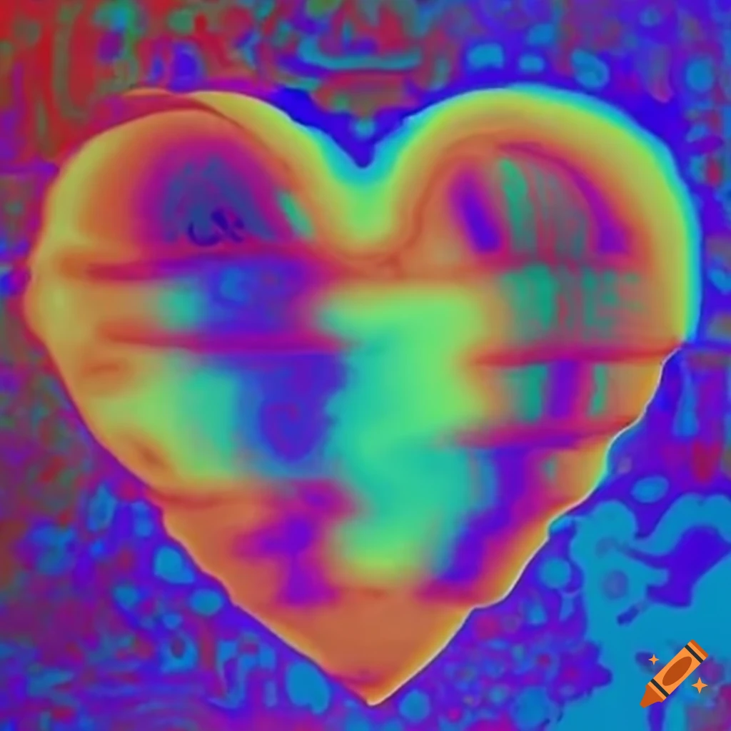 Rainbow thermal heart image on Craiyon