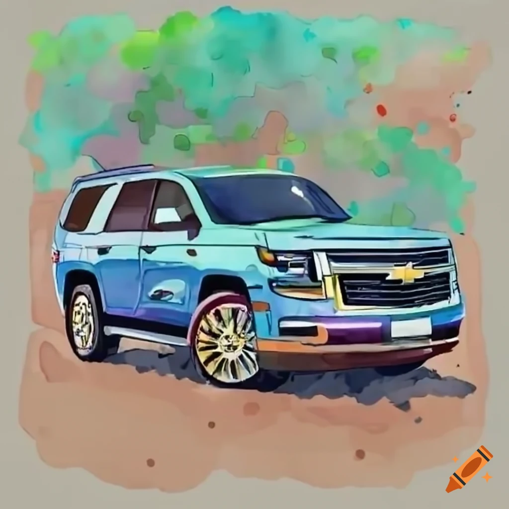 2015 chevy tahoe in japanese cartoon animation style on Craiyon