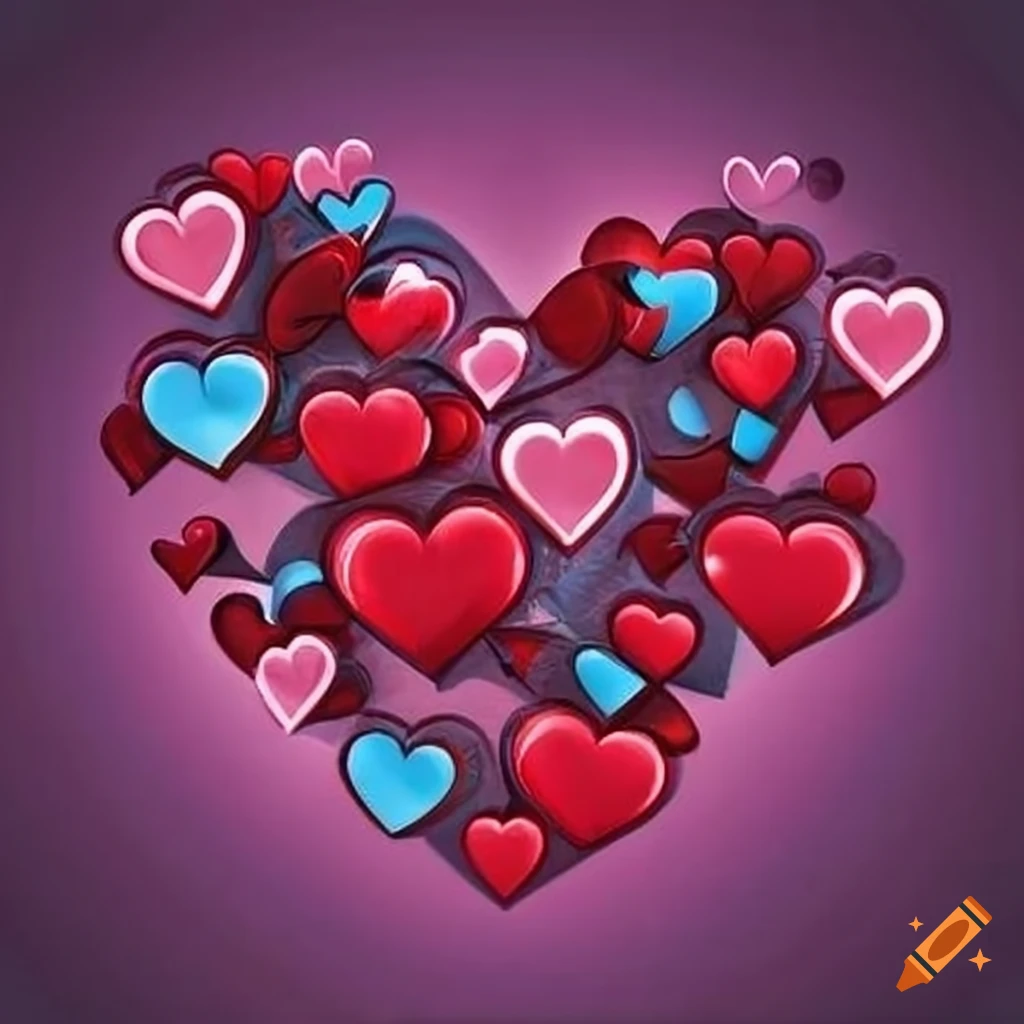 Lots of love with hearts on Craiyon