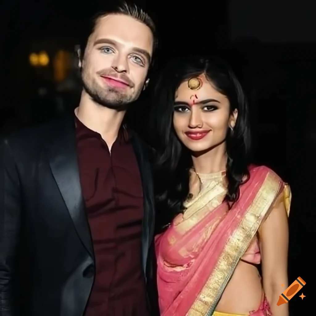 Portrait of sebastian stan with his girlfriend on Craiyon