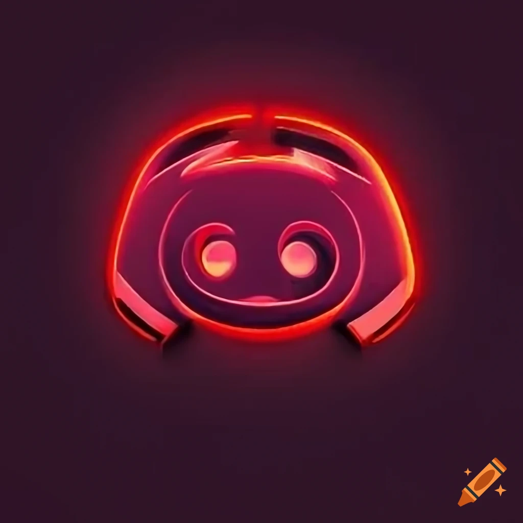 Discord logo in red color with a savage bad vibe on Craiyon