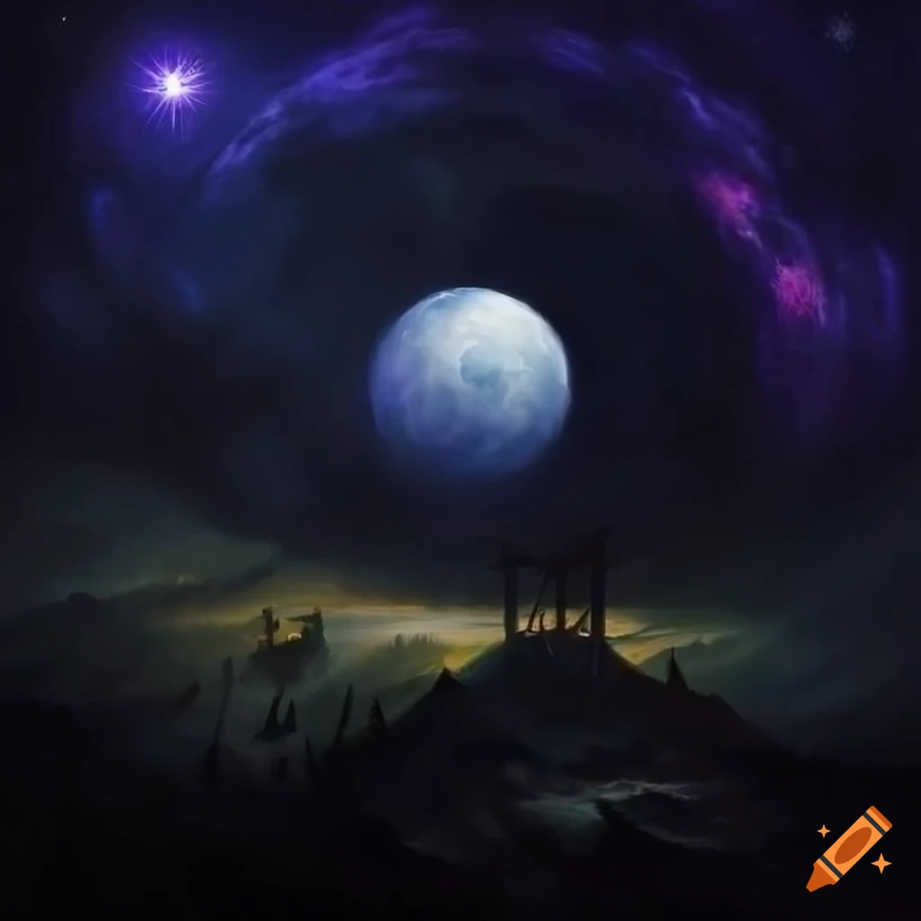 Frazetta-inspired painting of a dark fantasy scene with a vampire in ...