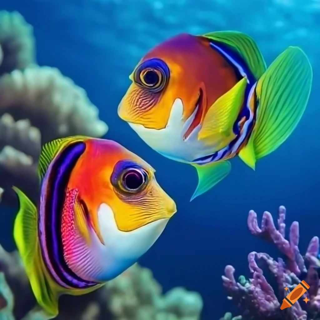 Underwater portrait of colorful fish on Craiyon