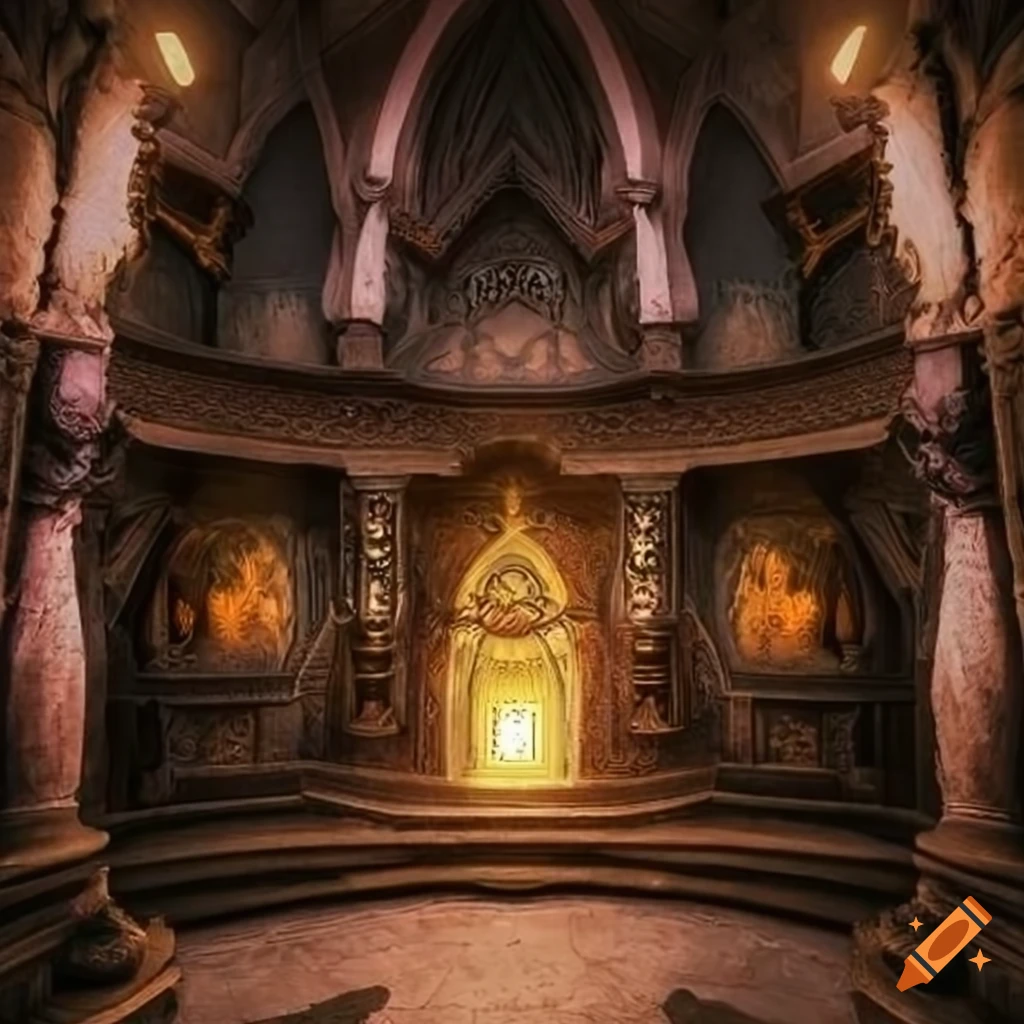 Imaginative temple room for elven ritual master on Craiyon