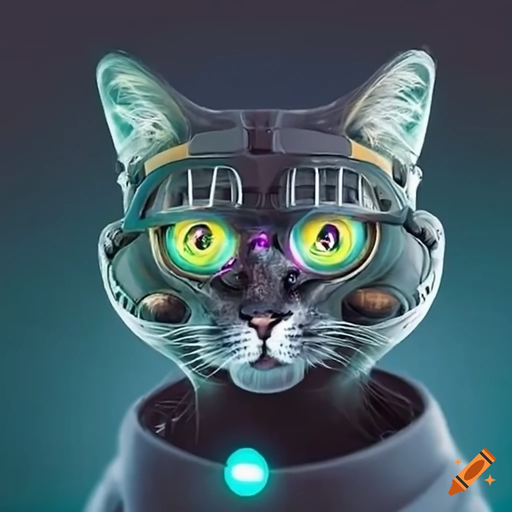 Cool robot cat on Craiyon