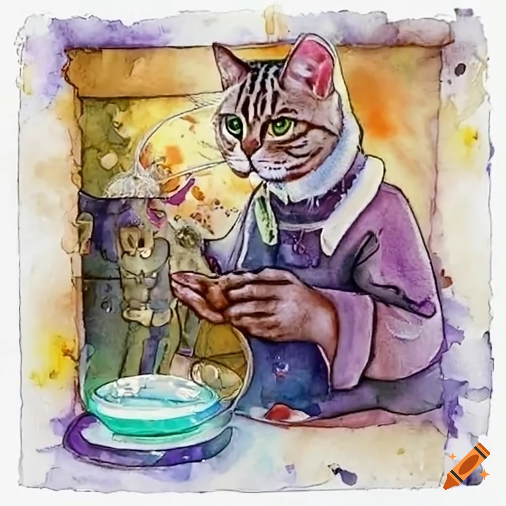 Alchemist creating cats in a laboratory on Craiyon