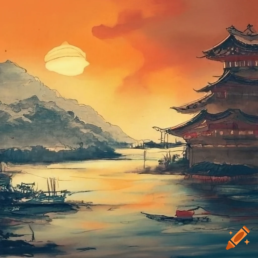 Japanese painting on Craiyon