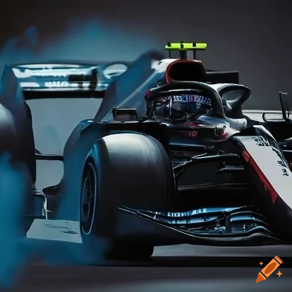 F1 car warming up tires on Craiyon