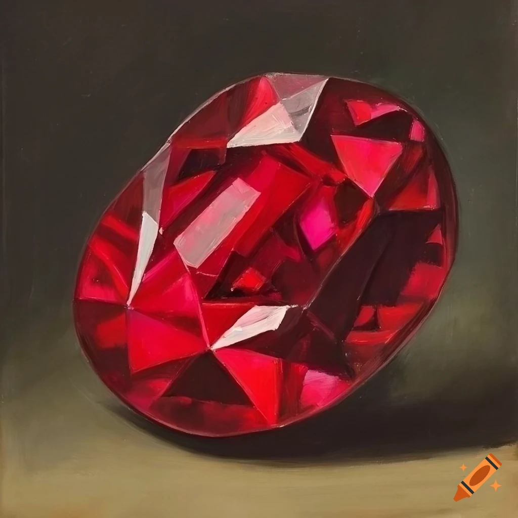Oil painting of a ruby on Craiyon