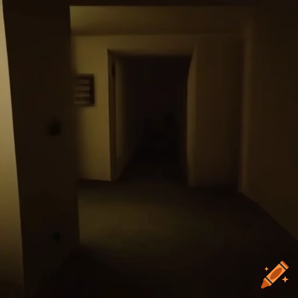 Liminal space with a touch of creepiness inside a house on Craiyon