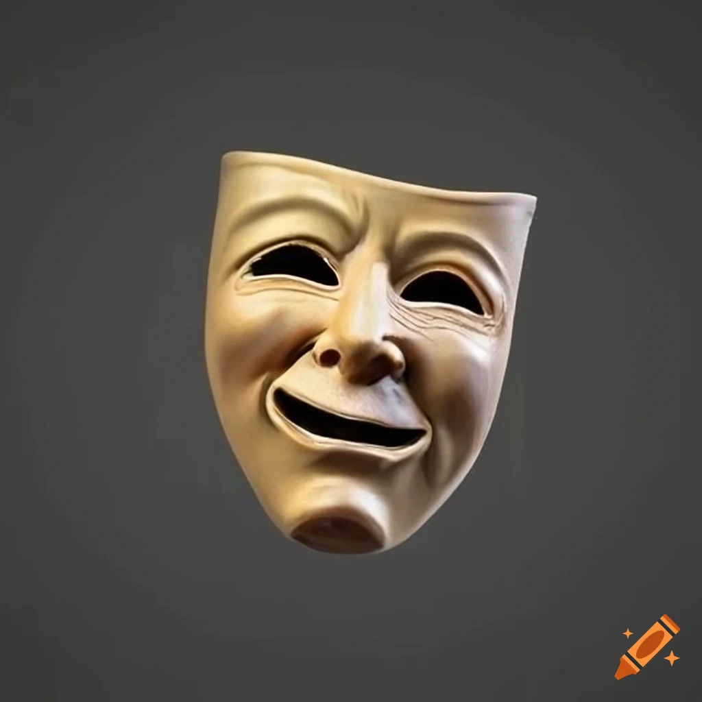 Theater mask with expressive features on Craiyon