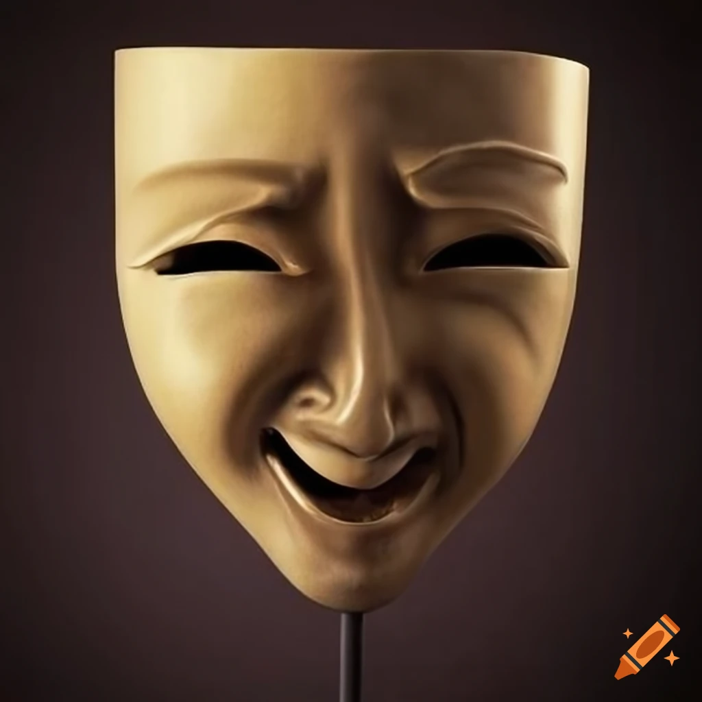Theater mask with expressive features on Craiyon