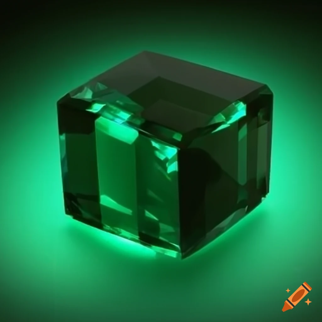 Emerald cut in the shape of a cube on Craiyon