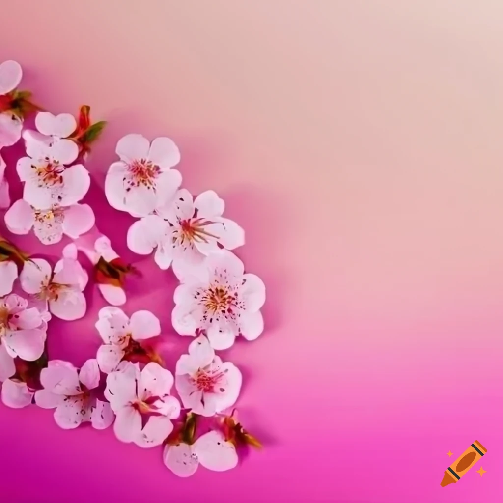 Spring blossom on an ombre pink background on Craiyon