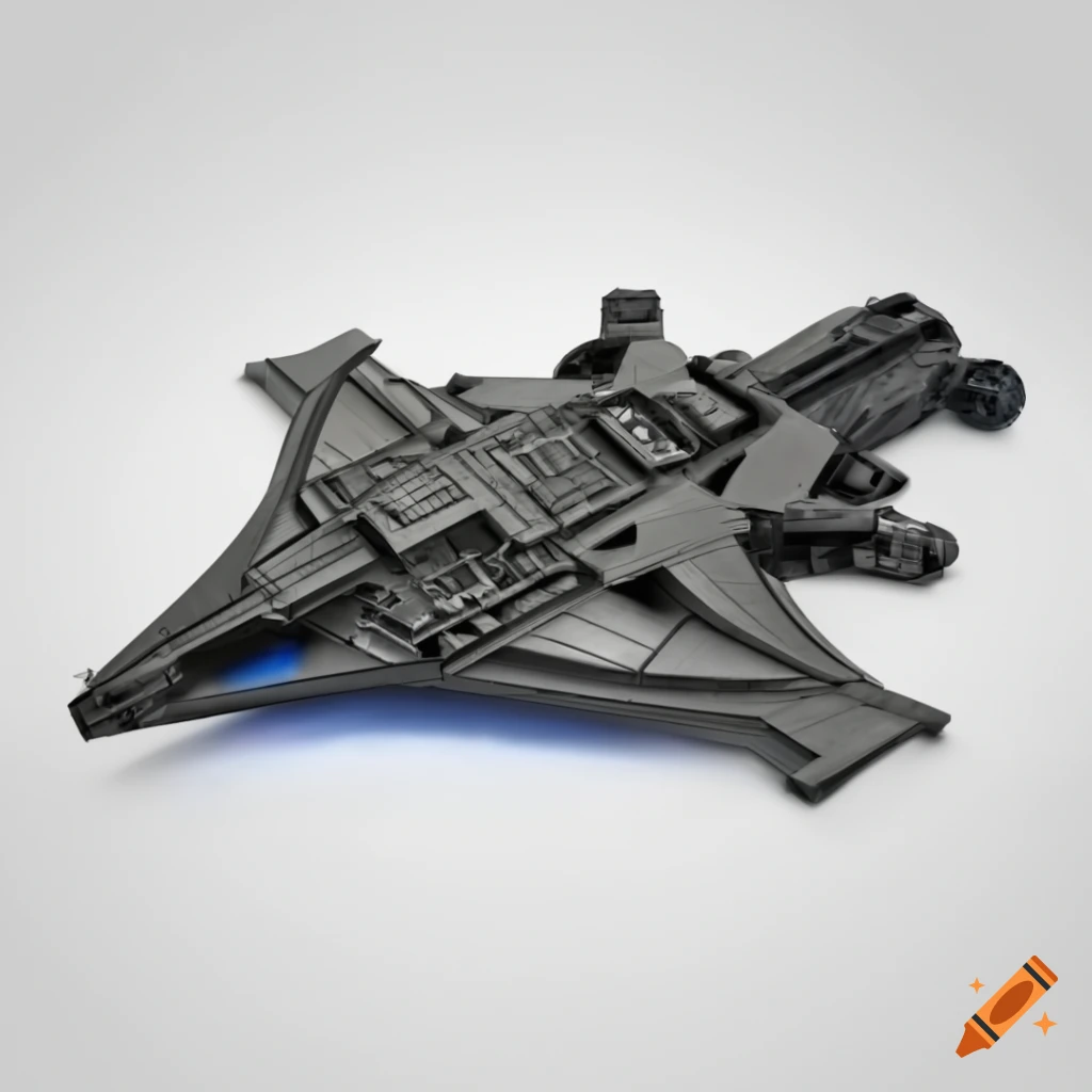 Sci-fi spaceship with four wings on Craiyon