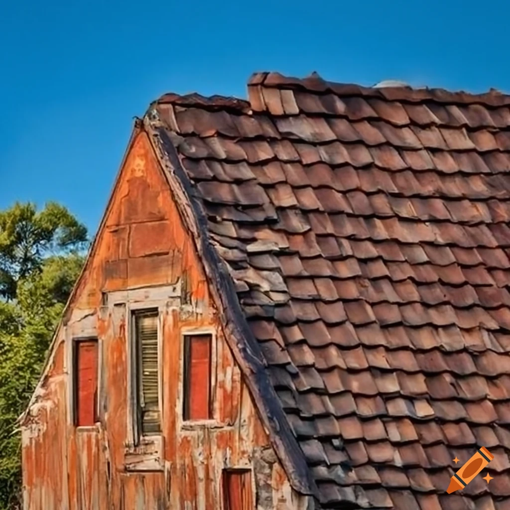 Weathered new house roof on Craiyon