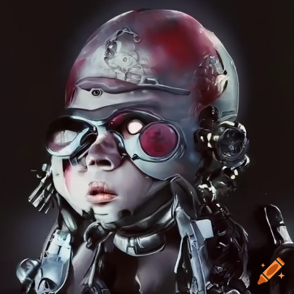 Retro cyborg kid on Craiyon