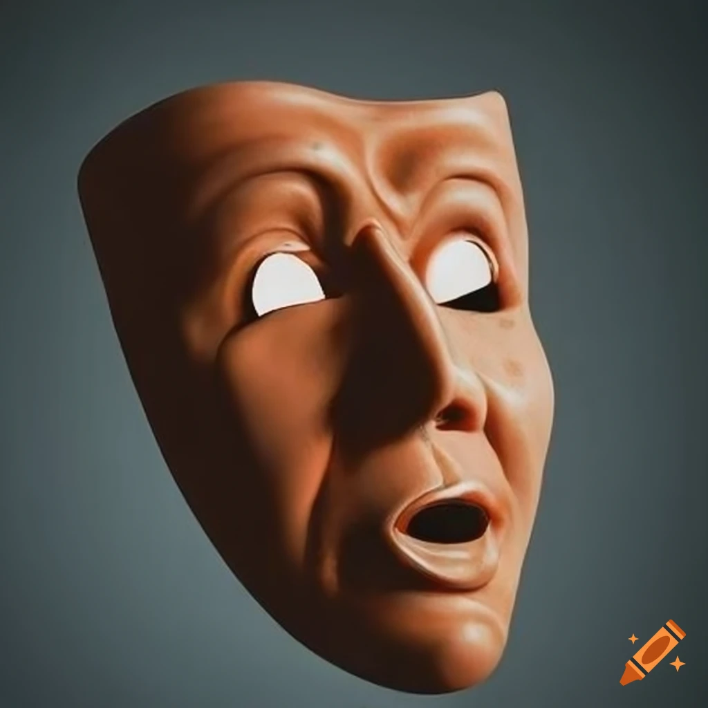 Theater mask with expressive features on Craiyon