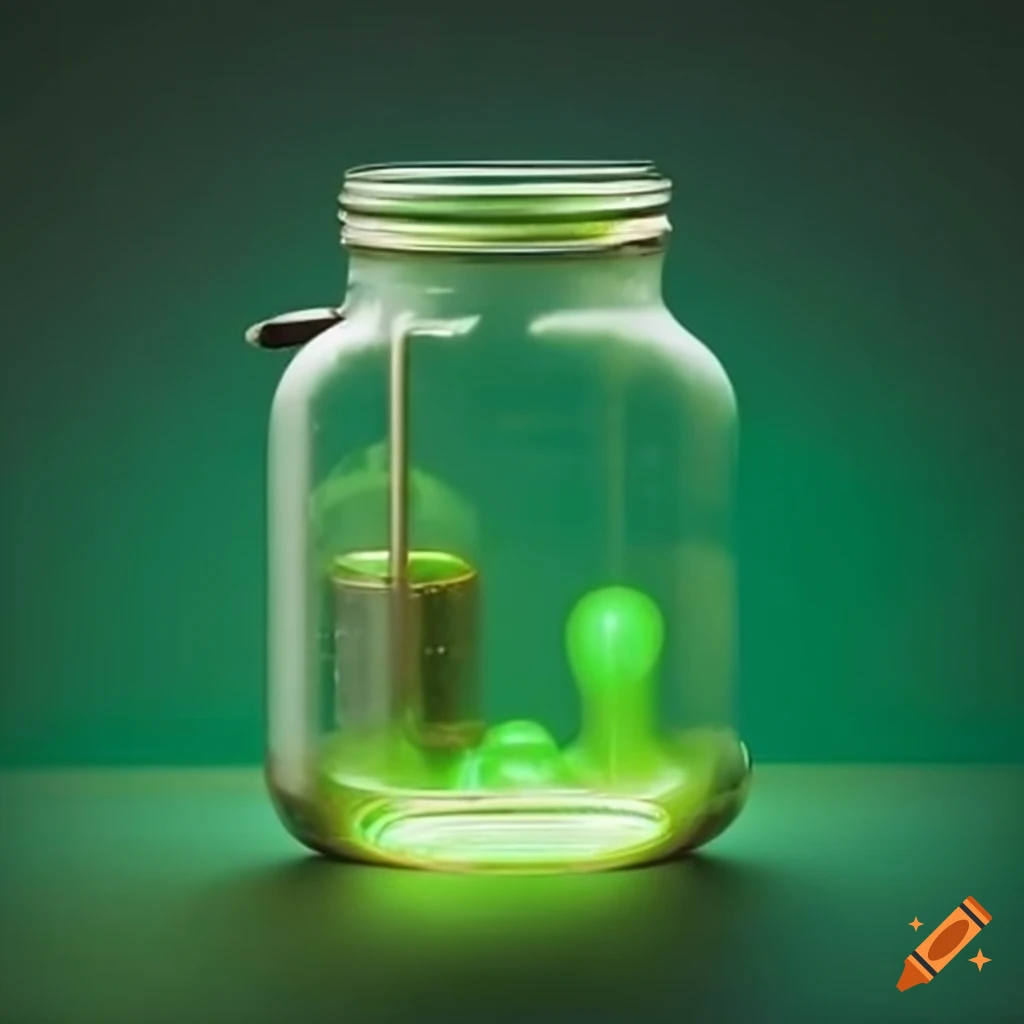 Green gas in a jar on Craiyon