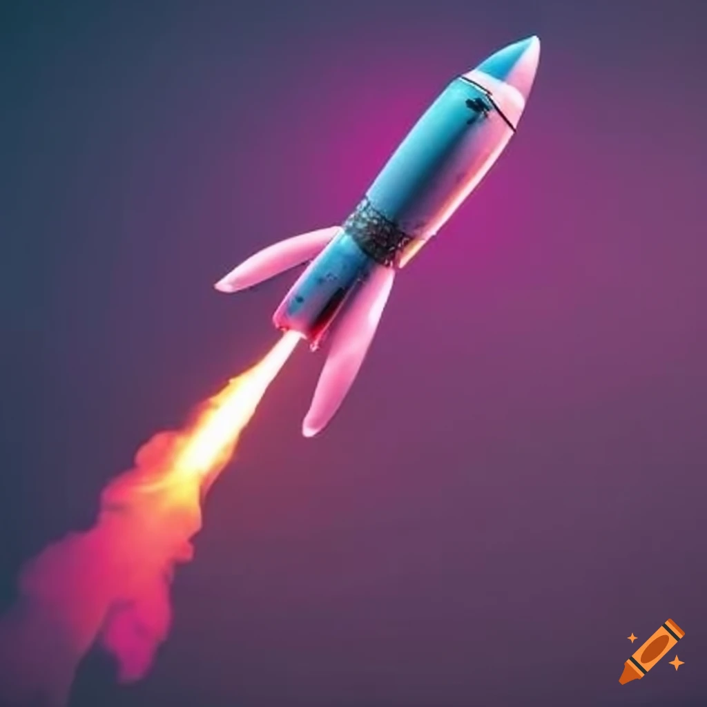 Diamond rocket with pink flames on Craiyon