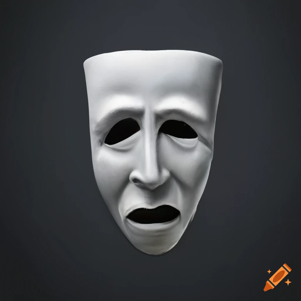 Theater mask expressing fear on Craiyon