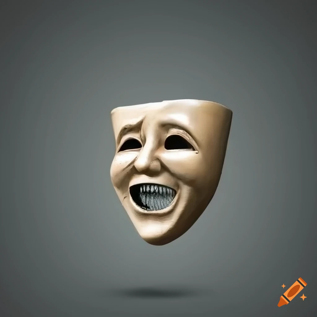 Surprised theater mask with expressive features on Craiyon