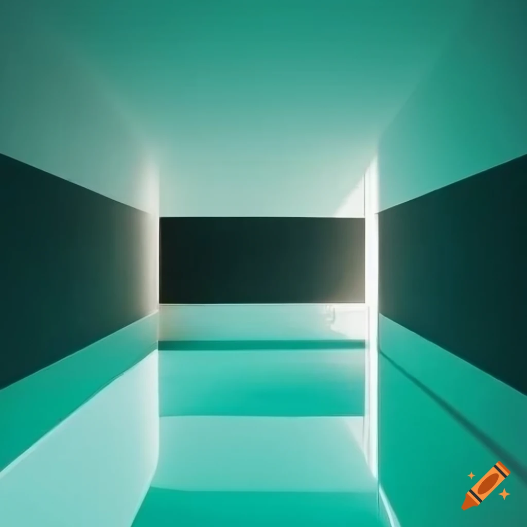 Liminal space pool with shadows in a postmodern minimalistic style on ...